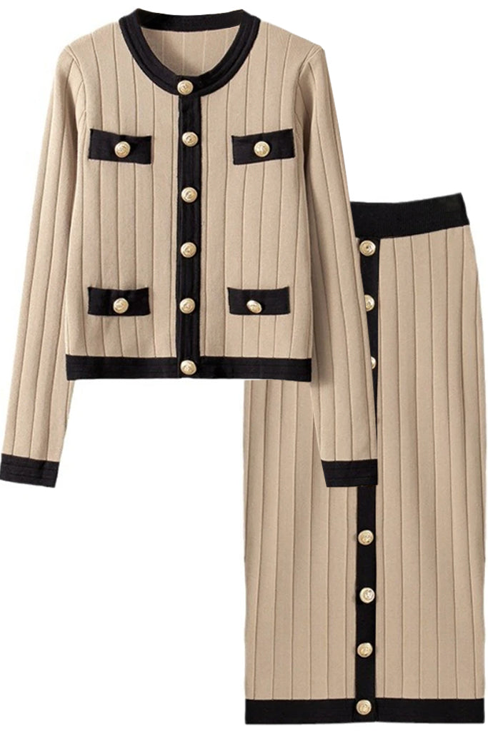 Salina Knitted Jacket and Skirt Set | Knitted Sets Knitwear | Salina ...