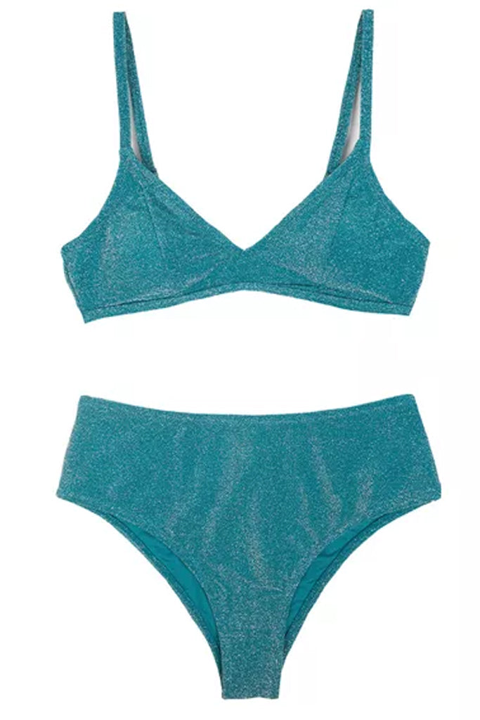 Pluto Turquoise Metallic Bikini Swimwear | Women's Swimwear - Beachwear ...